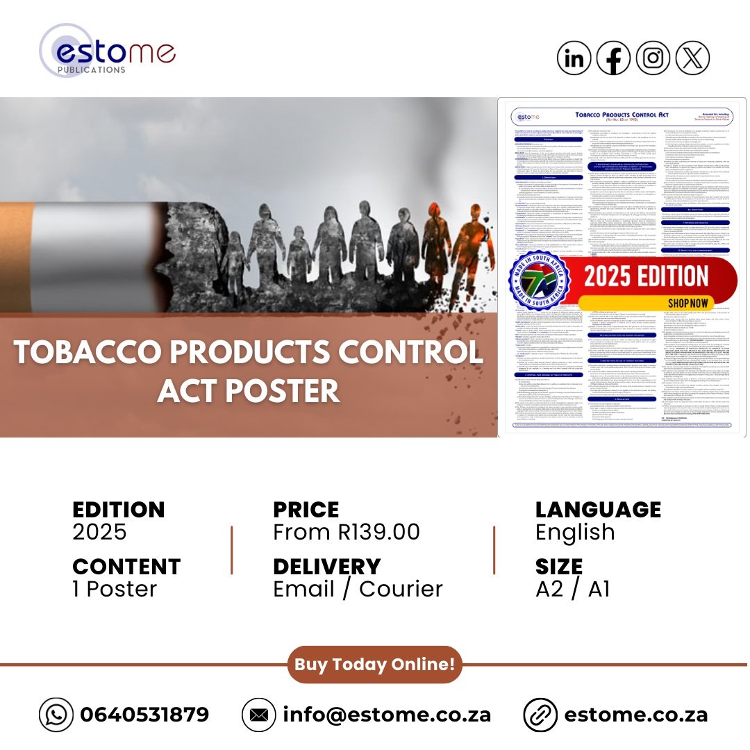 📢 2025 Tobacco Products Control Act Poster for workplaces! 🌟 ...